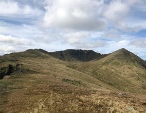 Striding Edge Scrambling Route on Helvellyn, The Lake District, UK