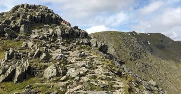 Striding Edge Scrambling Route on Helvellyn, The Lake District, UK