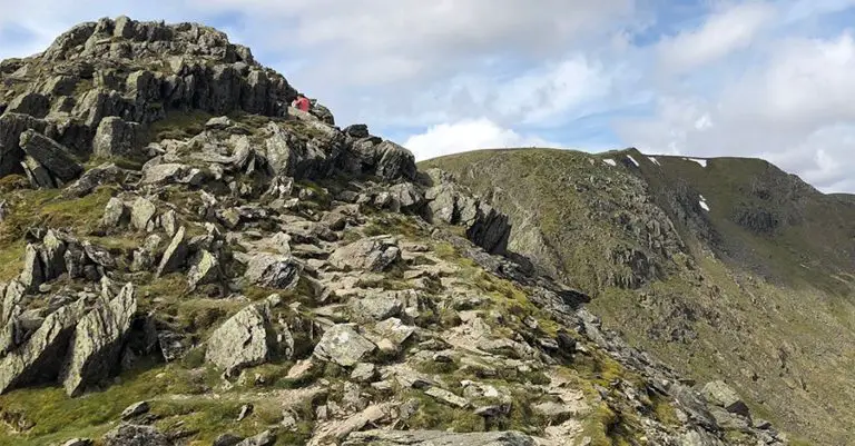 Striding Edge Scrambling Route on Helvellyn, The Lake District, UK