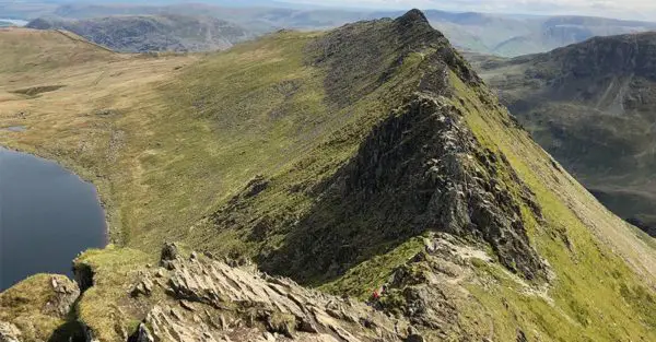 Striding Edge Scrambling Route on Helvellyn, The Lake District, UK
