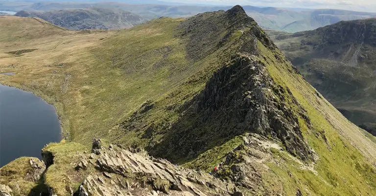 Striding Edge Scrambling Route on Helvellyn, The Lake District, UK