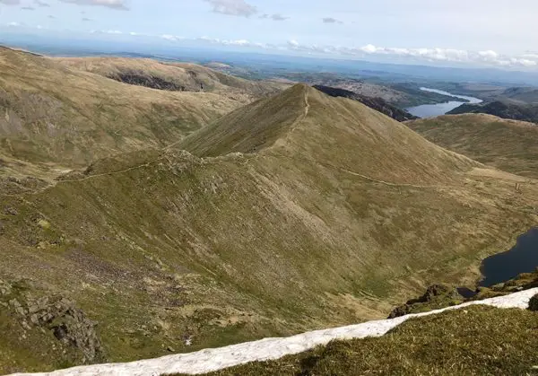 Striding Edge Scrambling Route on Helvellyn, The Lake District, UK